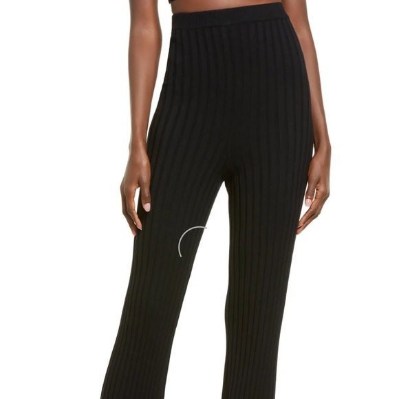 Open Edit | Pants & Jumpsuits | New Open Edit Black Ribbed Flare Pants ...